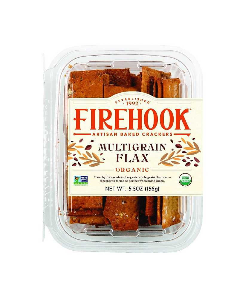 Firehook Healthy Multigrain Flax Mediterranean Crackers, Organic, Baked ...