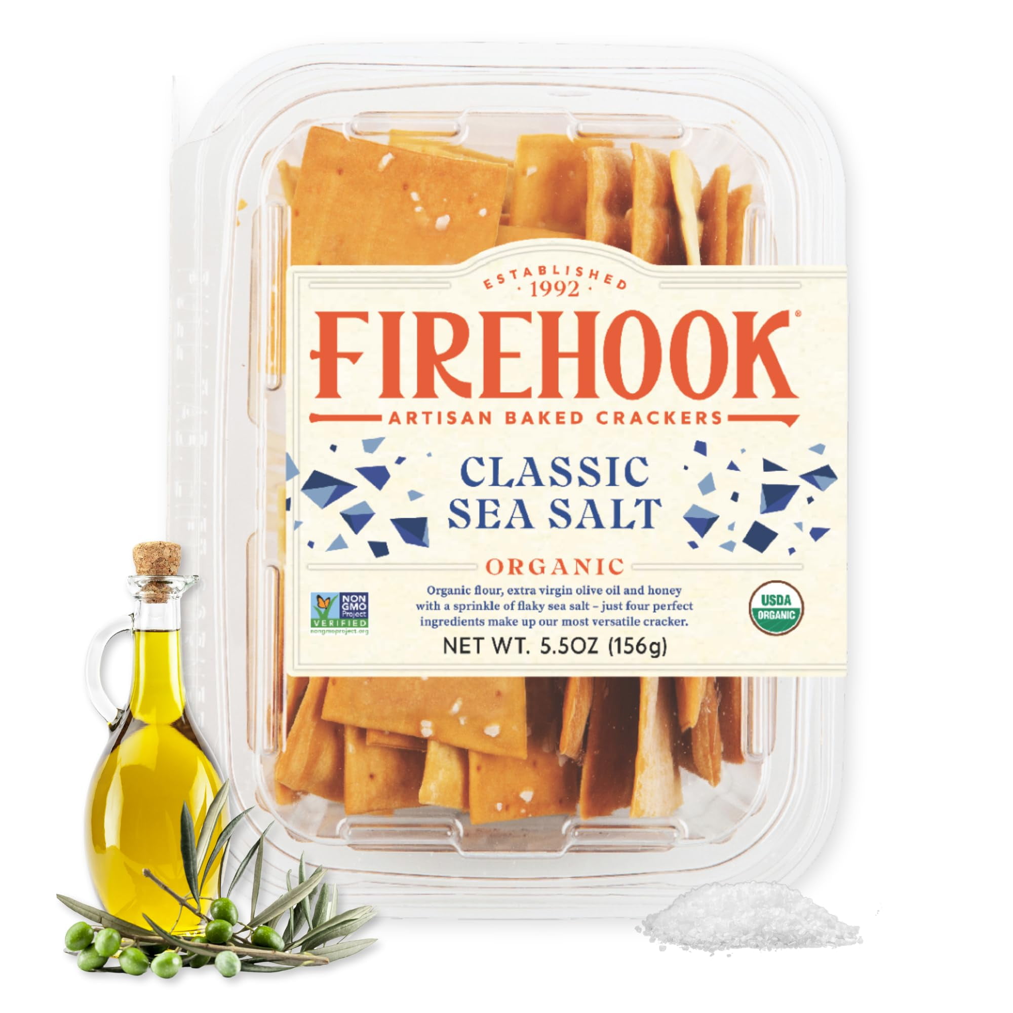 Firehook Sea Salt Crackers IRF13 - Artisan Baked, Uniquely Crunchy ...