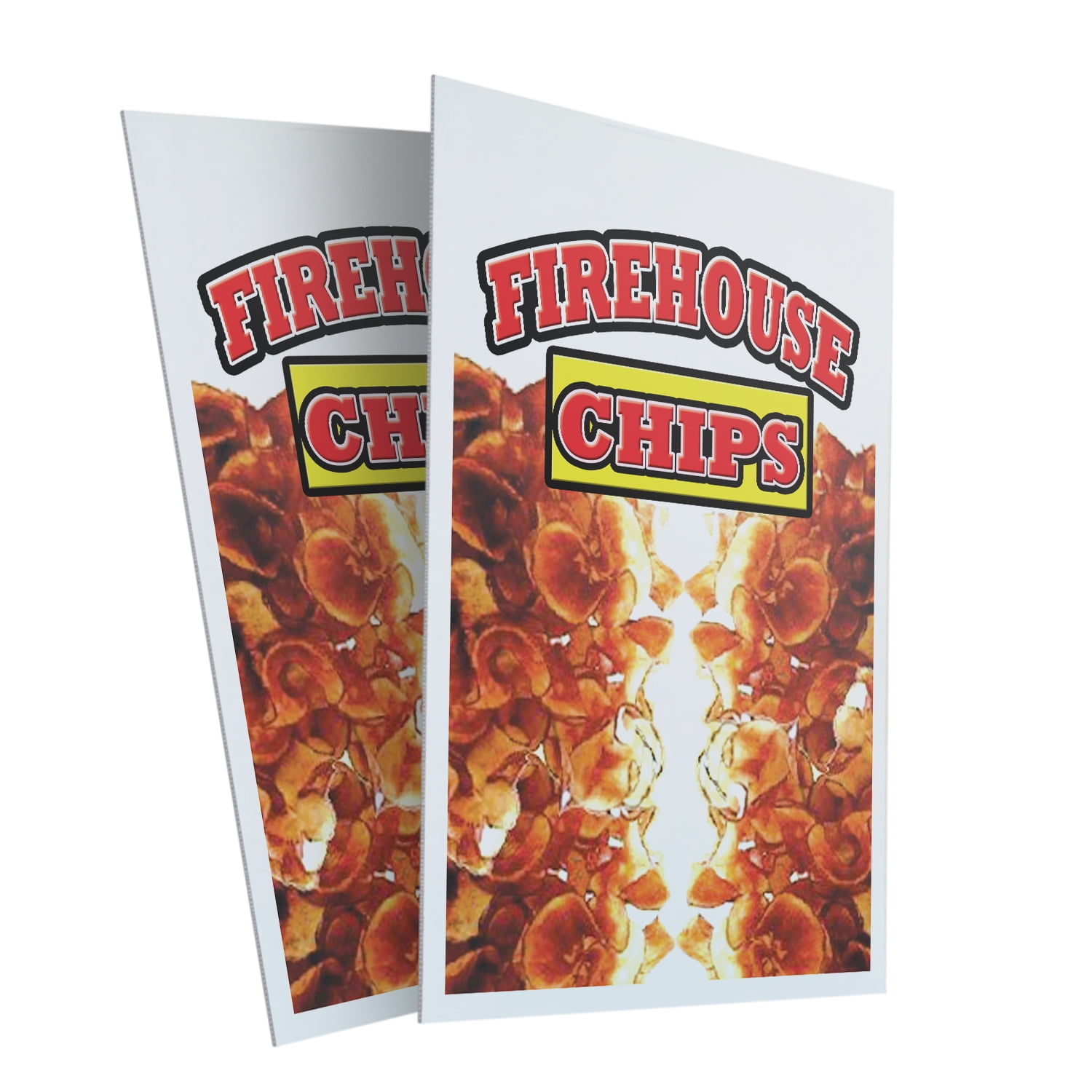 Firehouse Chips (2-PACK) 24" x 36" Plastic Signs | Sign Insert 4mm ...