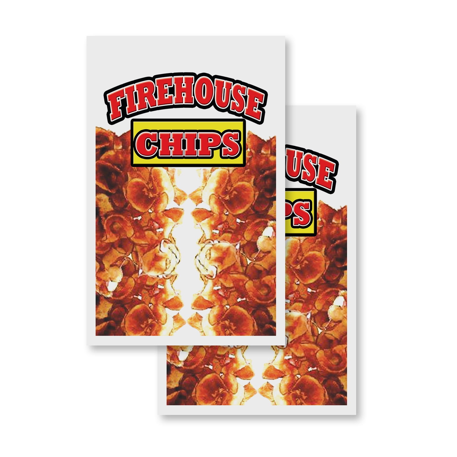 Firehouse Chips (2-PACK) 24" x 36" Vinyl Decals | Sign Insert Peel ...