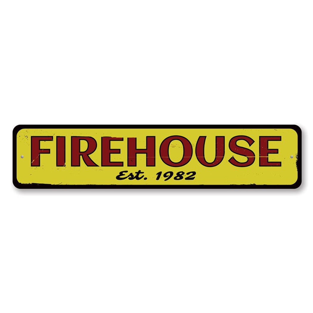Firehouse Established Date Sign, Firefighter Sign, Firehouse Decor ...
