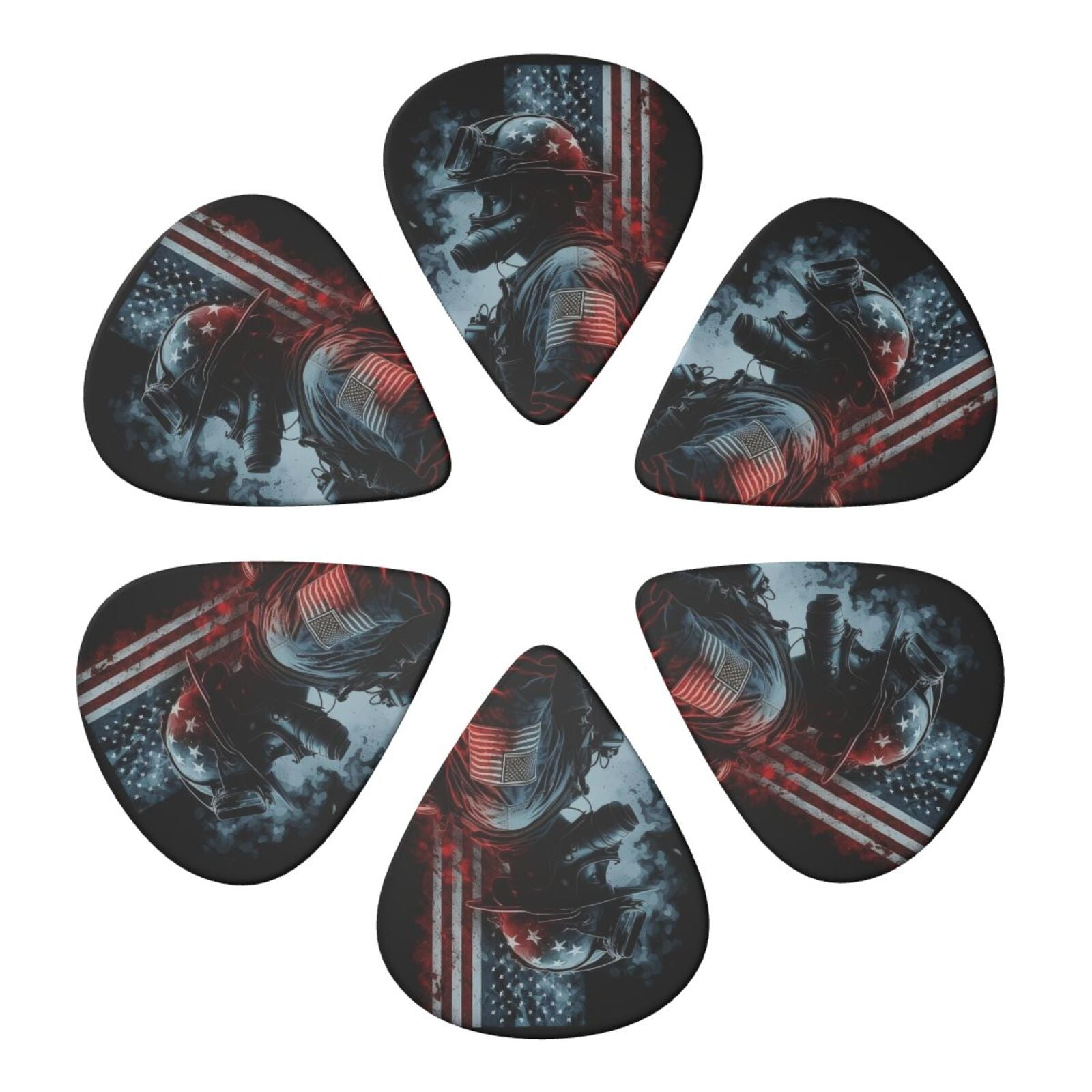 Fireman American Flag Guitar Pick 6 Pack for Bass Acoustic Electric ...