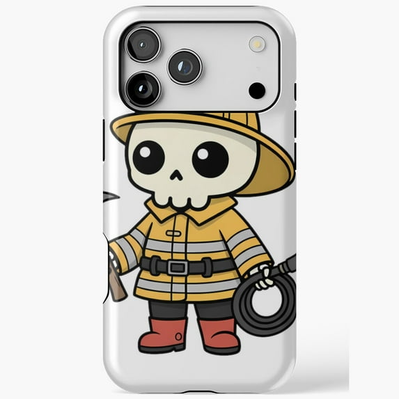 Fireman Boonis Skeleton Halloween Art iPhone Case 17 11 12 13 14 15 16 ...
