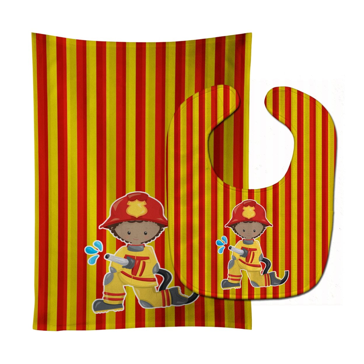 Fireman Boy Baby Bib and Burp Cloth - Walmart.com