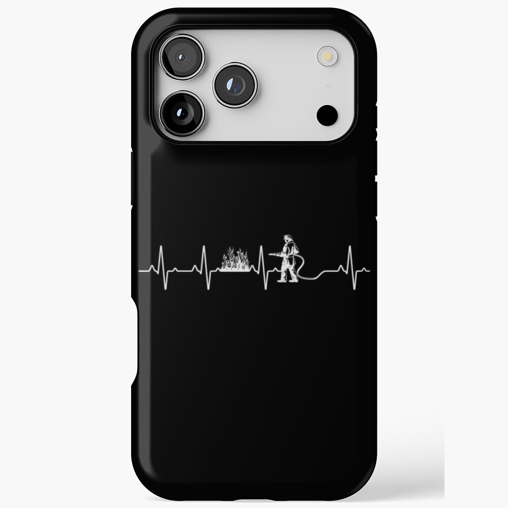 Fireman EKG Heartbeat Firefighter iPhone Case 17 to 11 Pro Max ...