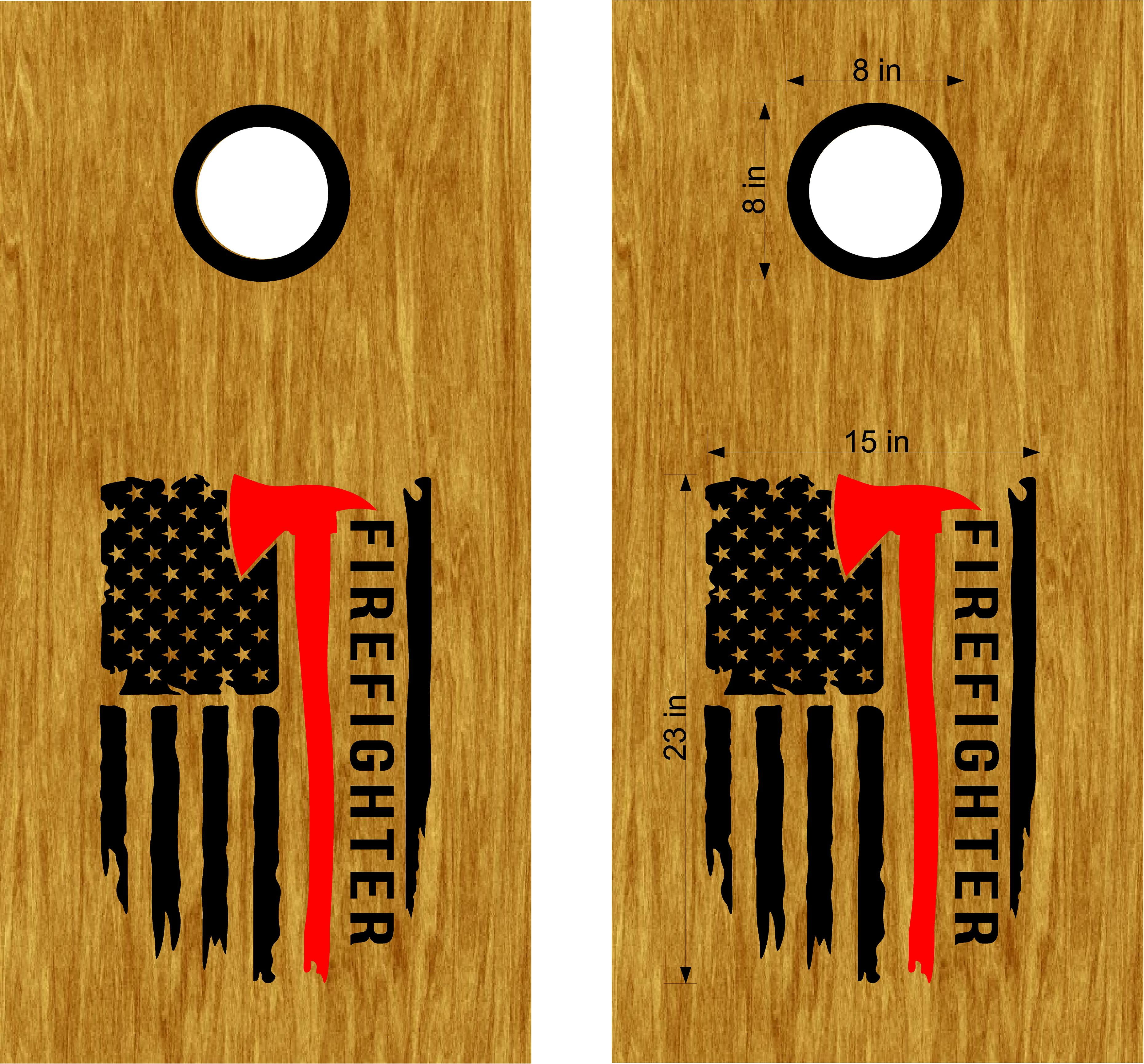 Fireman Firefighter Flag Decals Stickers for Cornhole Boards - FFD02 ...