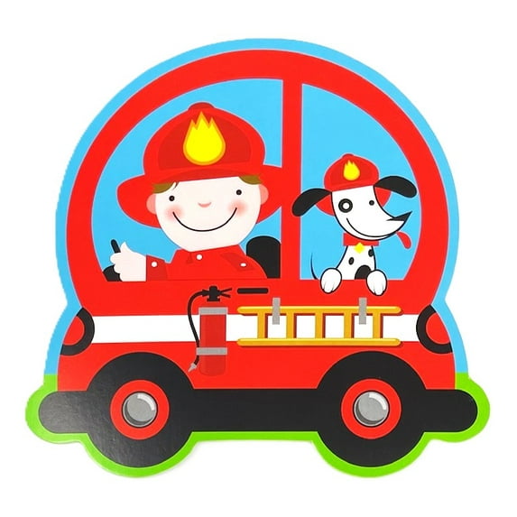 Fireman Firetruck & Puppy Pal Kids Birthday Party Invitations - Pack of ...