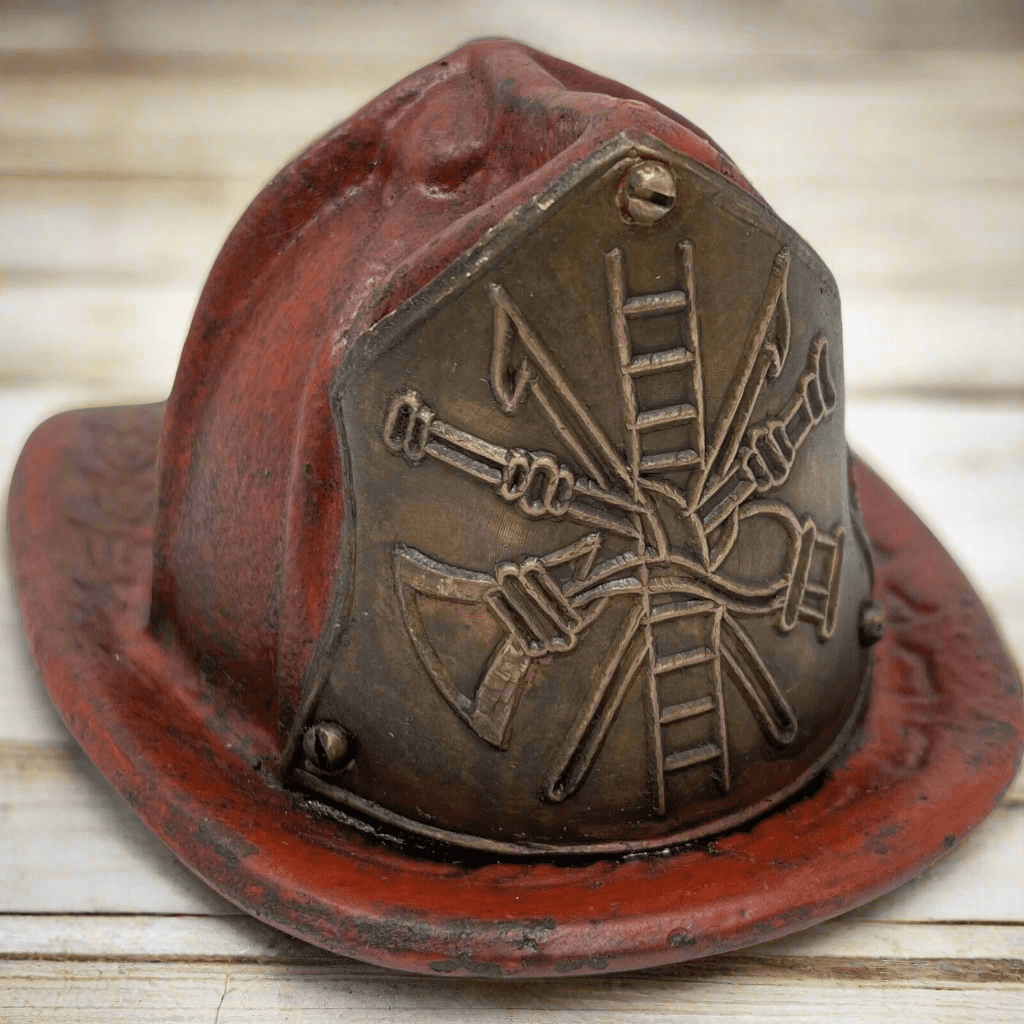 Fireman Helmet Cast Iron Coin Bank With Antique Finish (4.5" x 3" x 5.5 ...