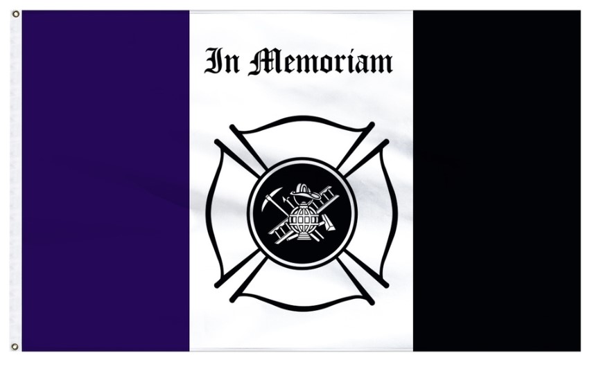 Fireman Mourning Flag Polyester 3x5 FT Indoor Outdoor Banner - Walmart.com
