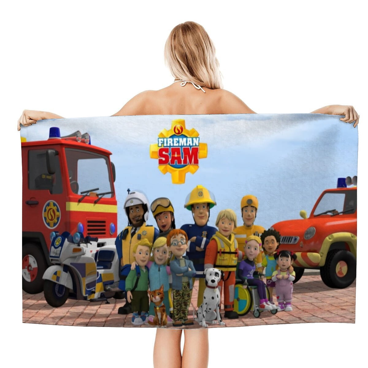 Fireman Sam Gifts Beach Towel for Women Girl Birthday Inspired Fan Bath ...