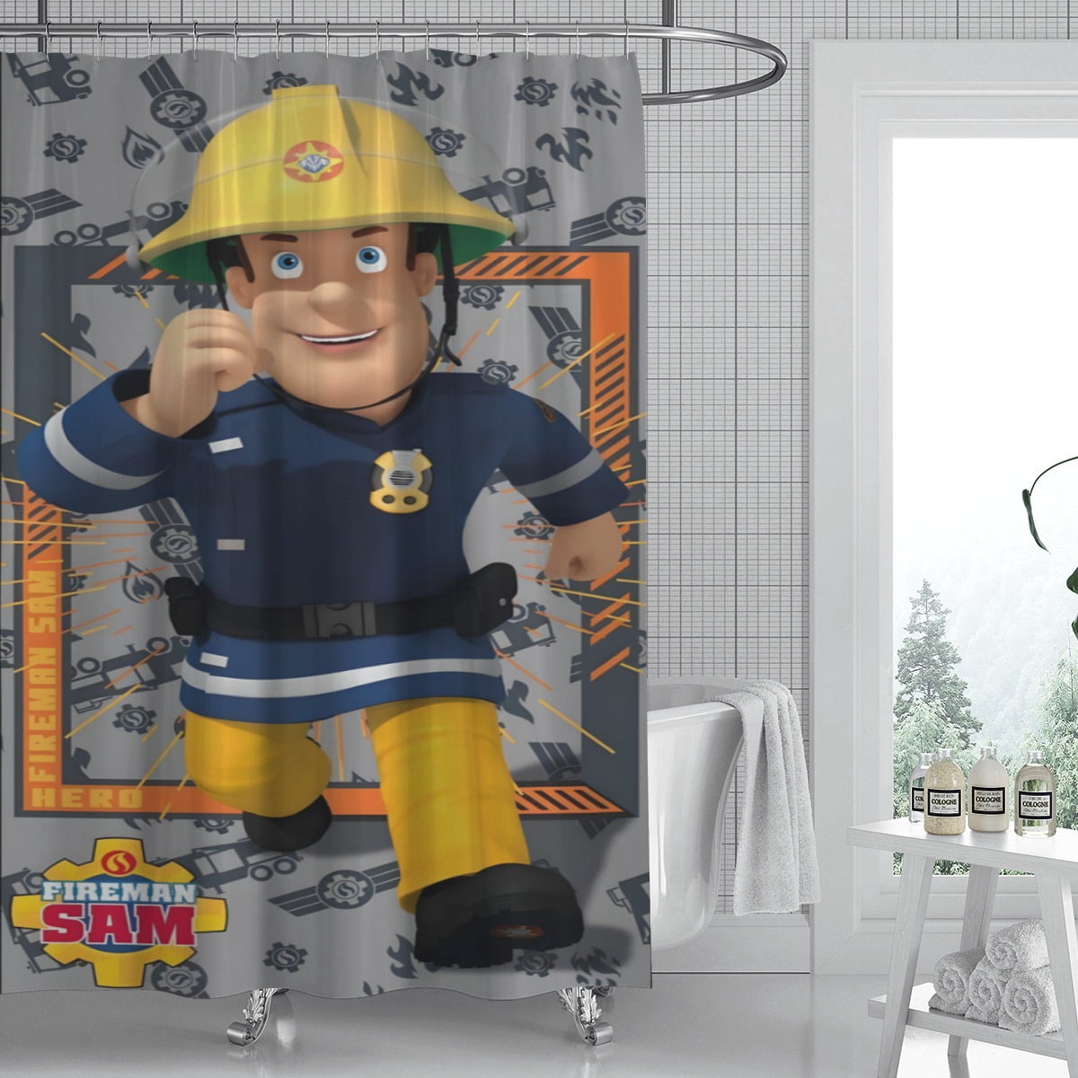 Fireman Sam shower curtain boasts a stunning design, features ...