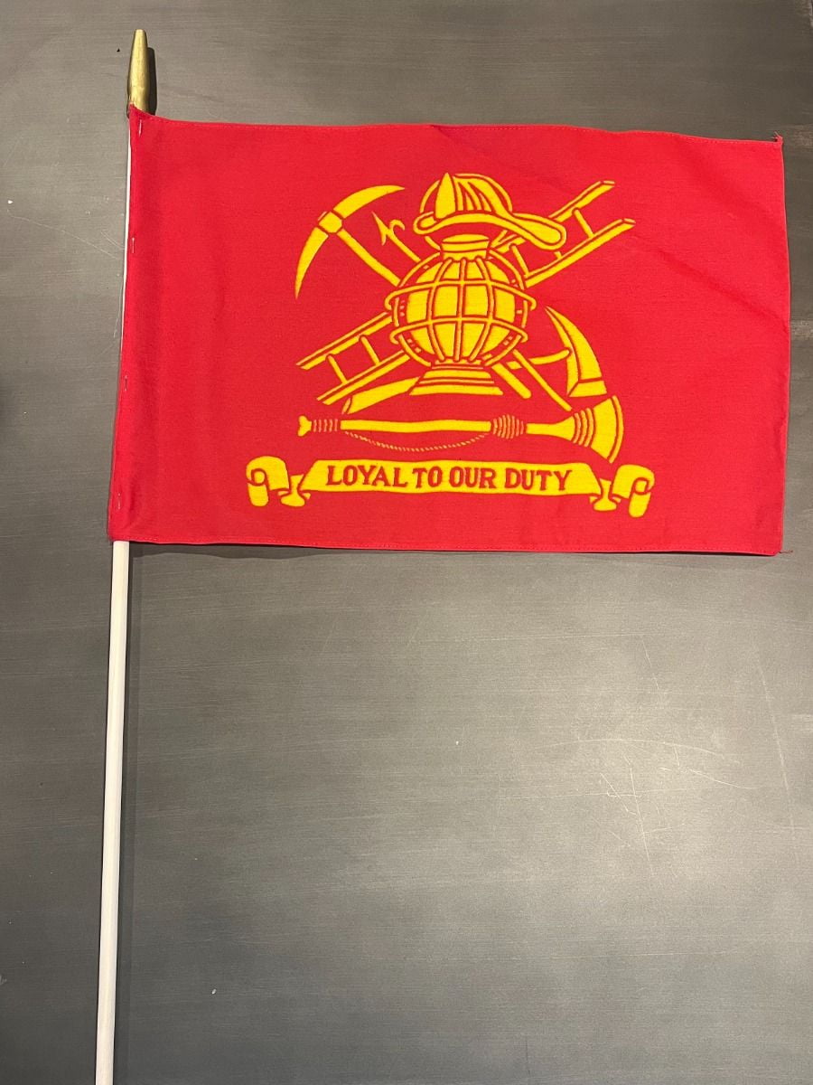Fireman Stick Flag, 12x18" Polyester Flags on a Staff, Pack of 12 ...