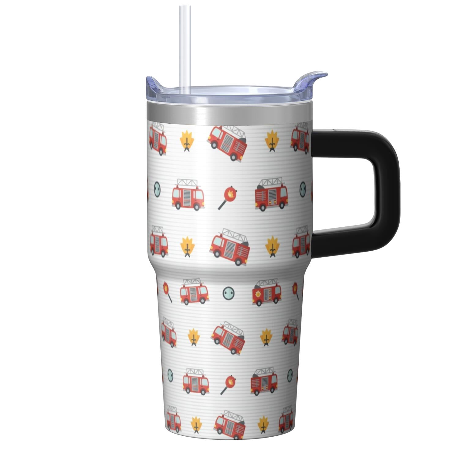 Fireman and Dot White Pattern 20oz Insulated Tumbler, Stainless Steel ...