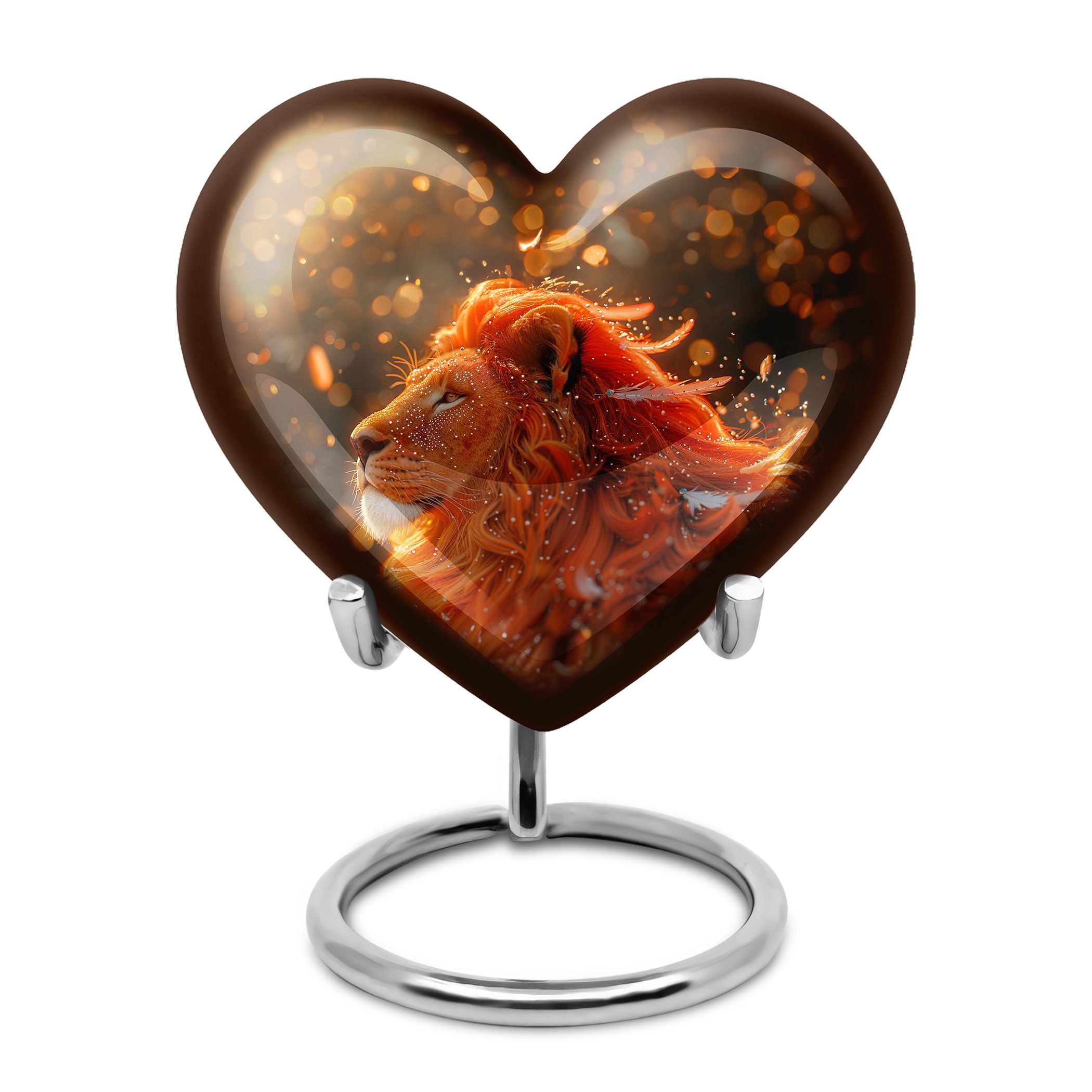 The Firemane Lion - Heart Urn - Heart Tiny Urn for Adult Female Ashes ...
