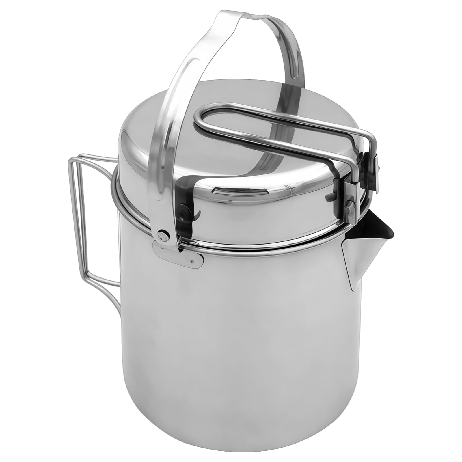 Stainless Steel Camping Pot Set, 2-in-1 Pot with Lid/Bowl, Compact ...