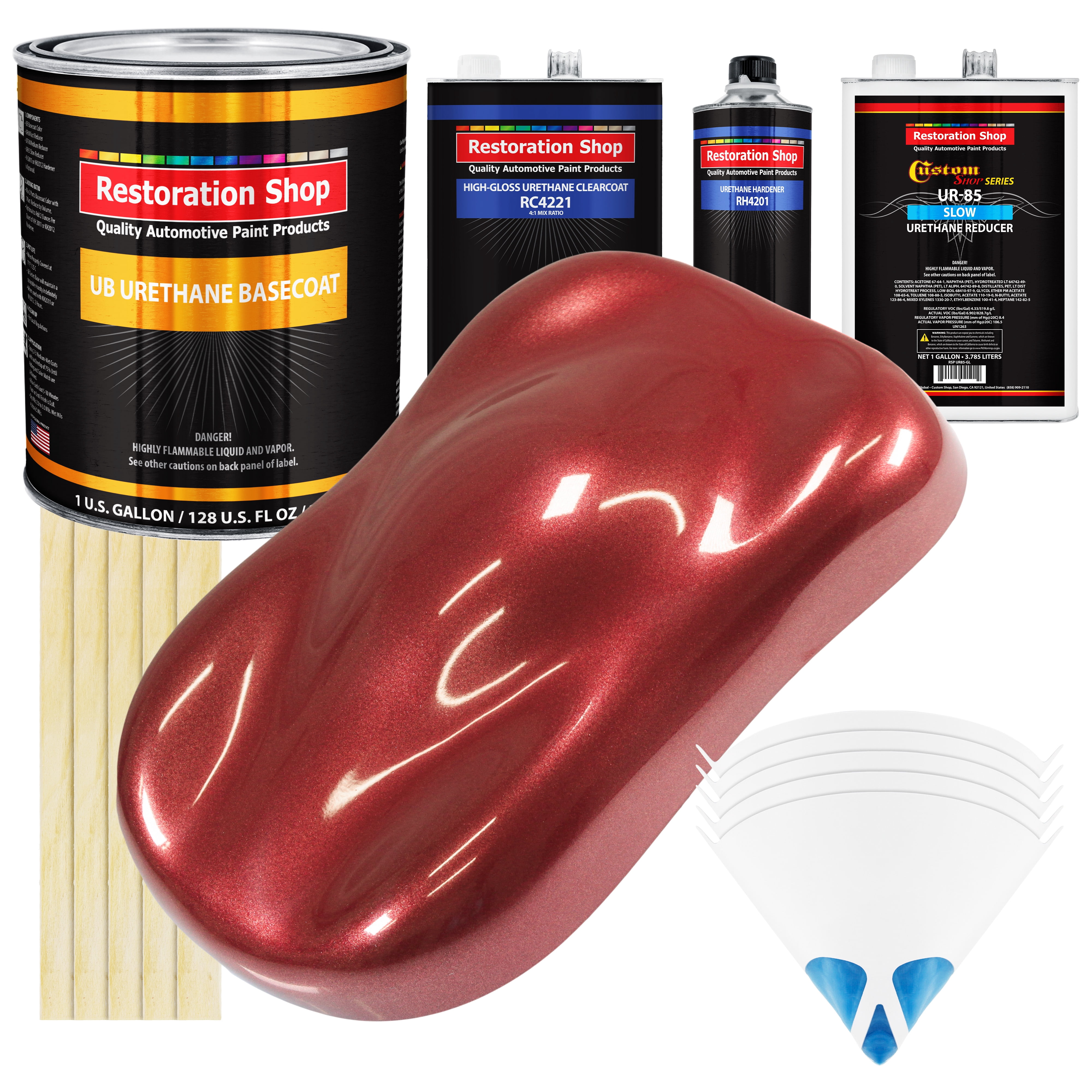 Firemist Red Metallic SLOW Gallon Auto Car Paint Kit URETHANE BASECOAT ...