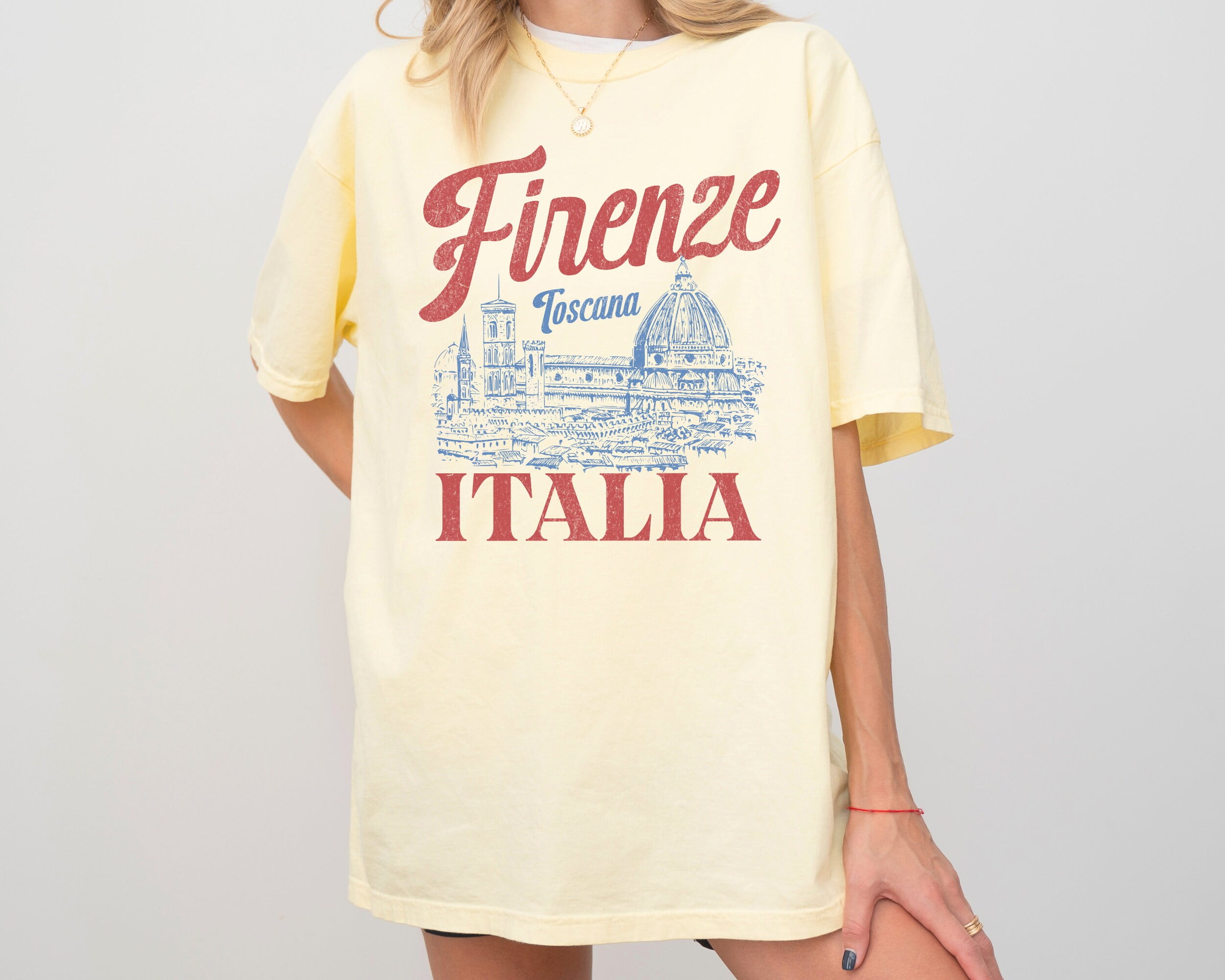 Firenze, Italia T-Shirt Retro Distressed Style Tee Gift Idea Travel ...