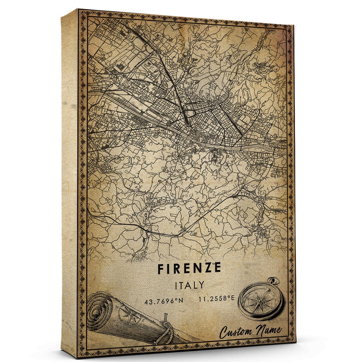 Firenze Map Poster, Italy Map Art Poster, Canvas, Firenze Map City ...