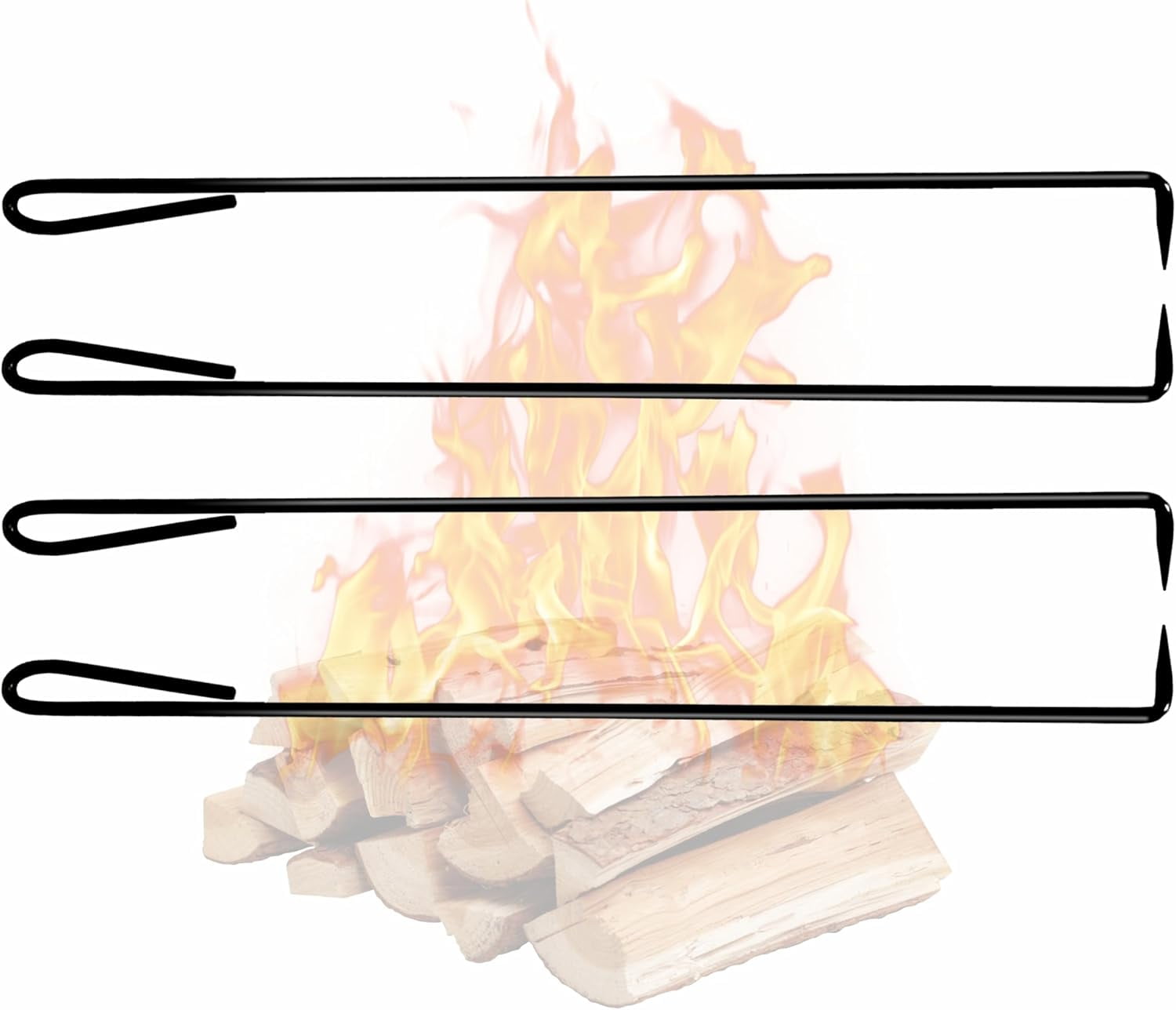 Firepit Poker - 32 Inch Long Poker - Black Powder Coated Fireplace ...