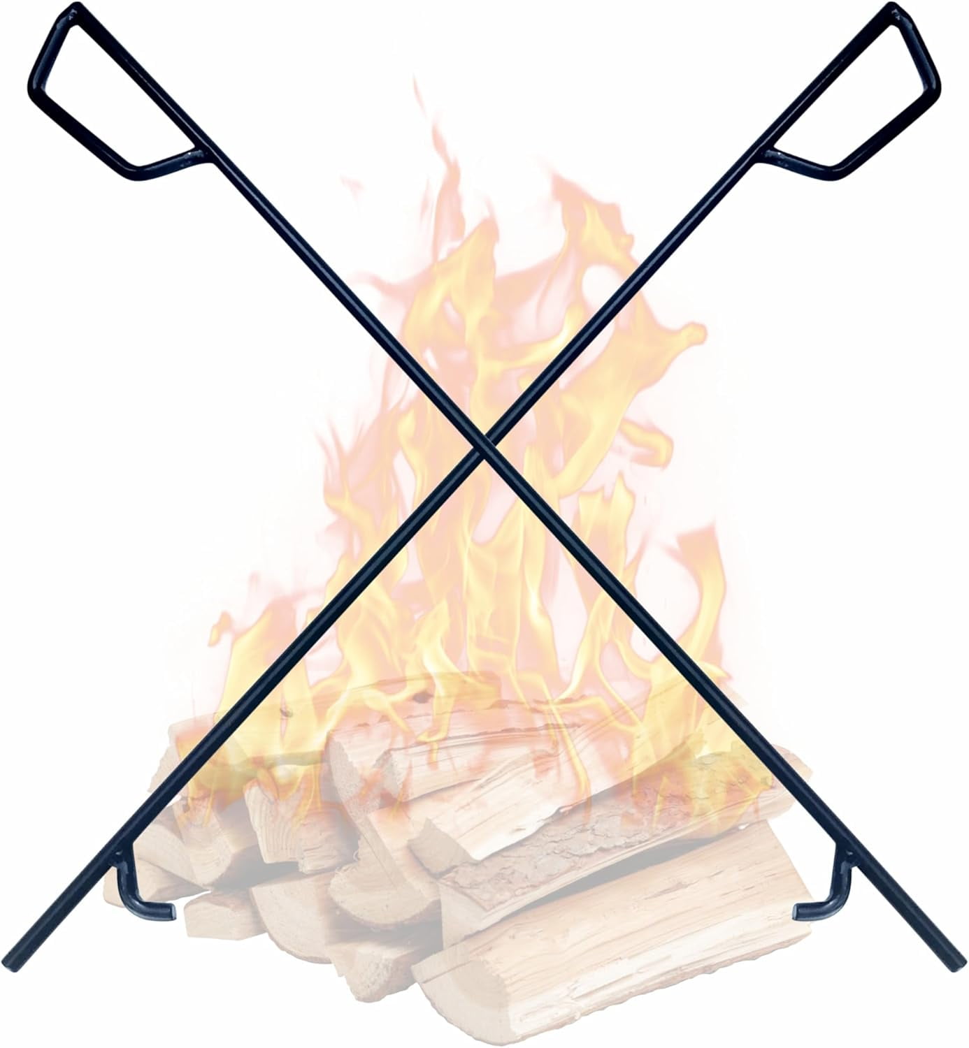 Firepit Poker - 36 Inch Long Poker - Black Powder Coated Fireplace ...