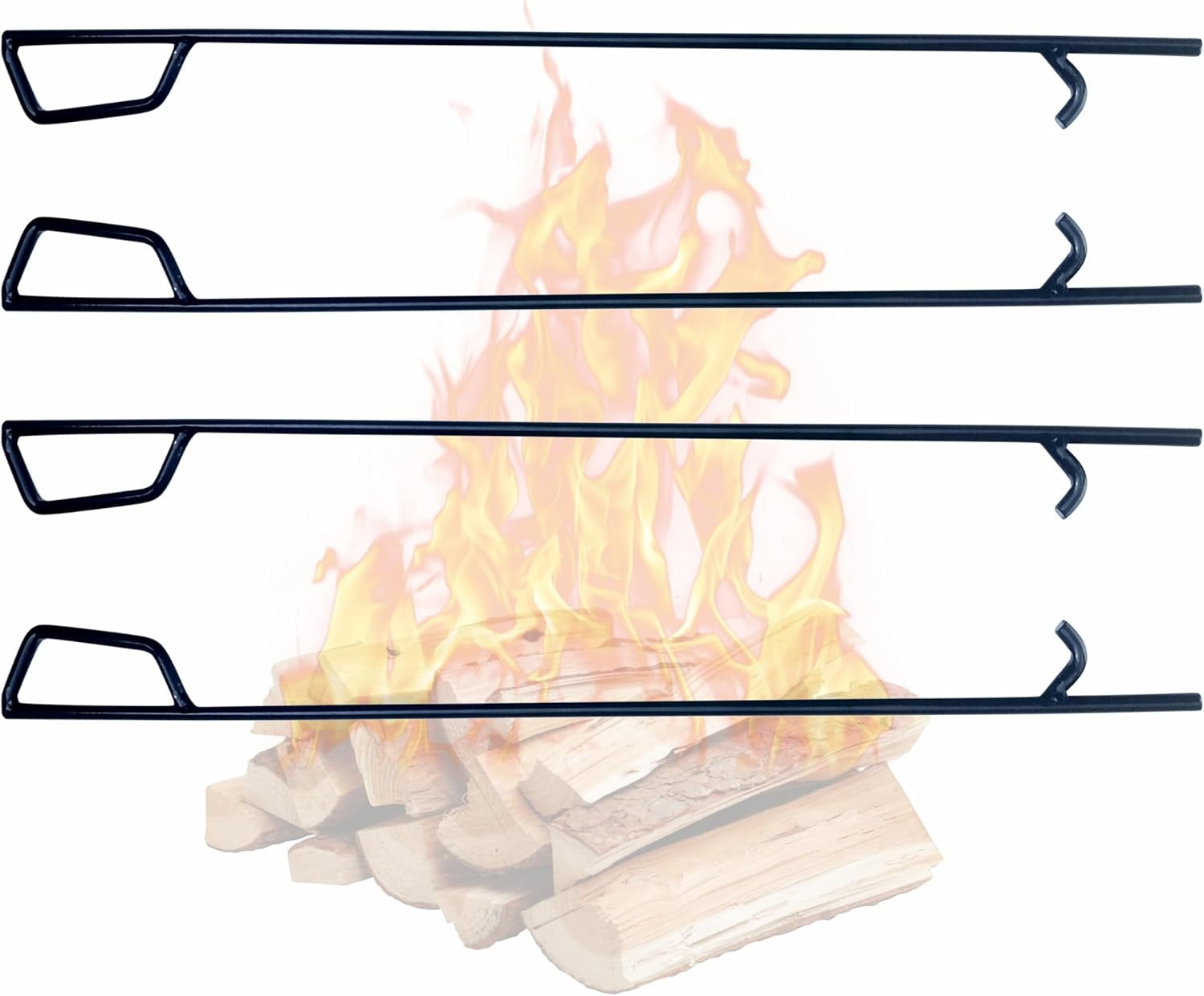 Firepit Poker - 36 Inch Long Poker - Black Powder Coated Fireplace ...