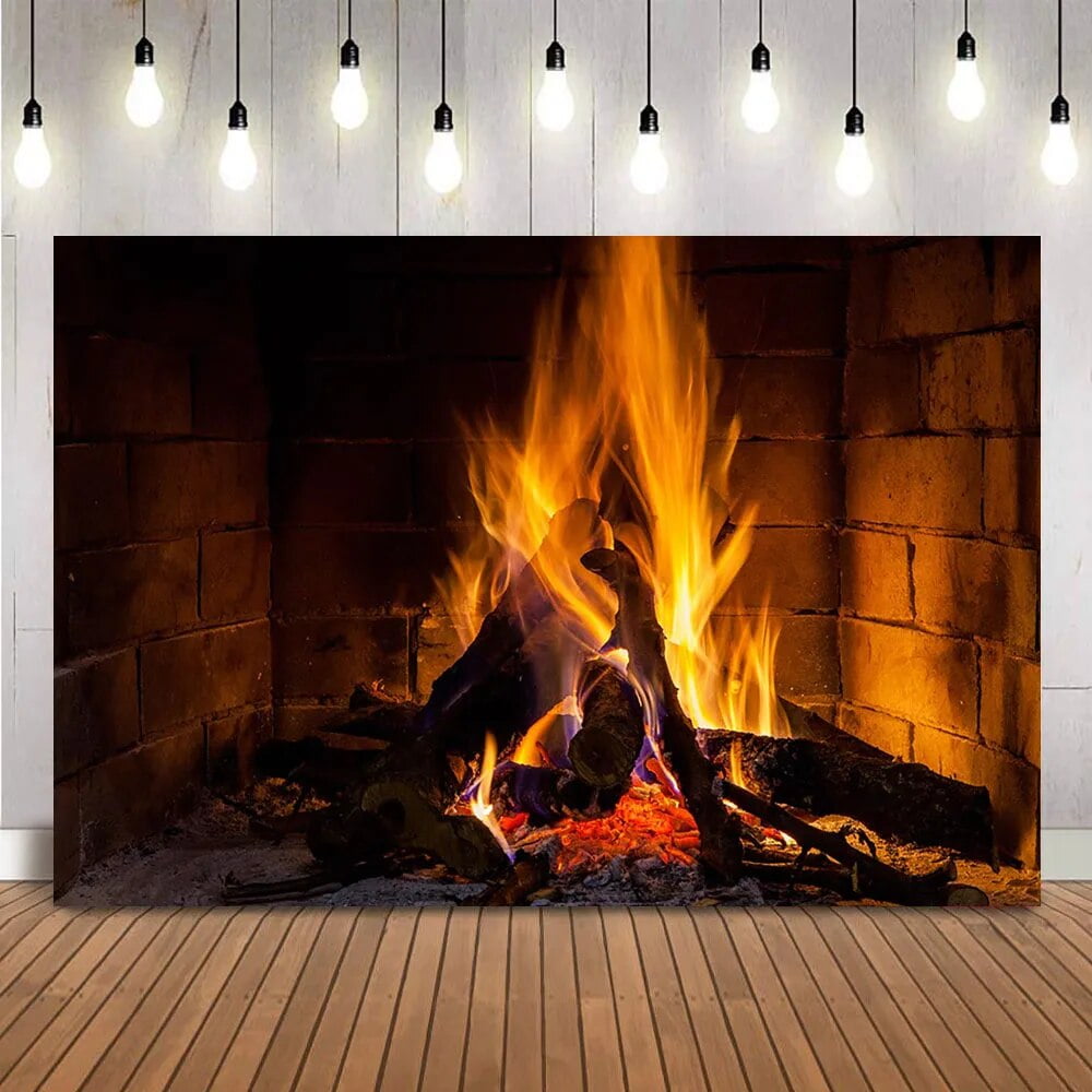 Fireplace Bonfire Backdrop for Photography Fire Christmas Holiday Party ...