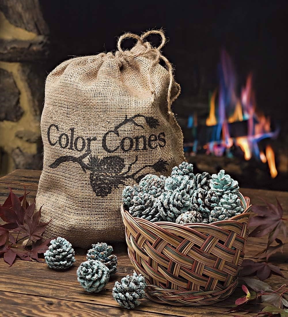 Fireplace Color Cones, Festive Fun Rainbow Flame Changing Pine Cones ...