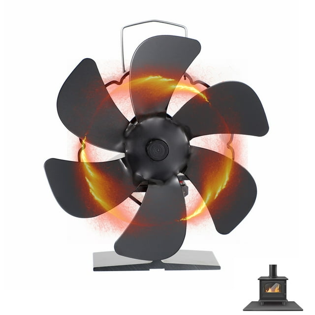 Fireplace Fan 6 Blades Stove Fan With Overheating Protection Fireplaces ...