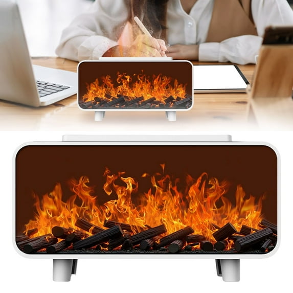 Fireplace Flame Humidifier with Atmosphere Light Cool Mist USB Powered ...