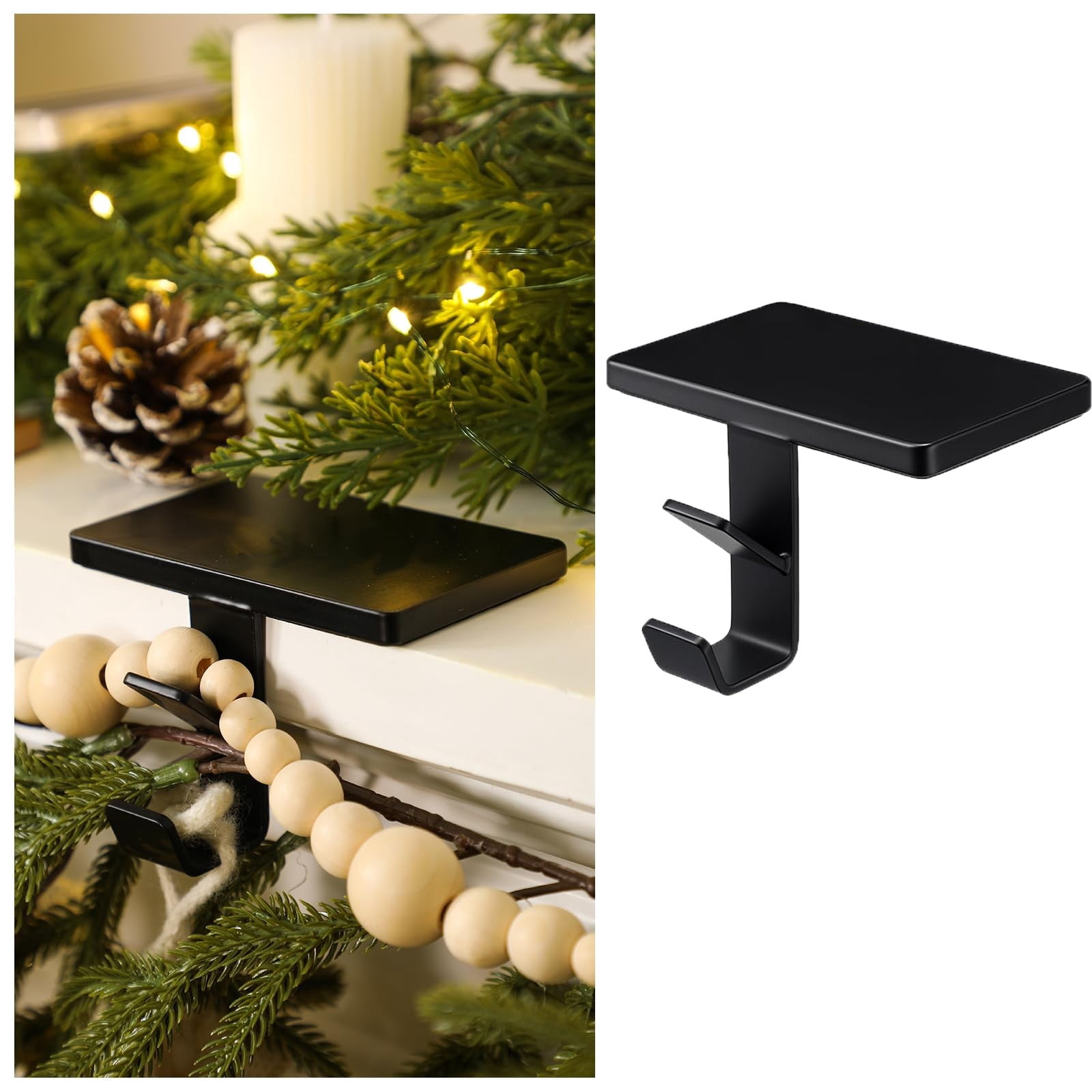Fireplace Garland and Stocking Hangers for Mantel, Heavy Duty 2 in 1 ...