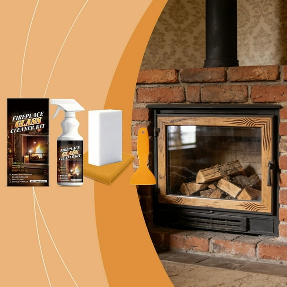 Fireplace Glass Cleaner Kit - Powerful Stain Remover for Gas Wood ...
