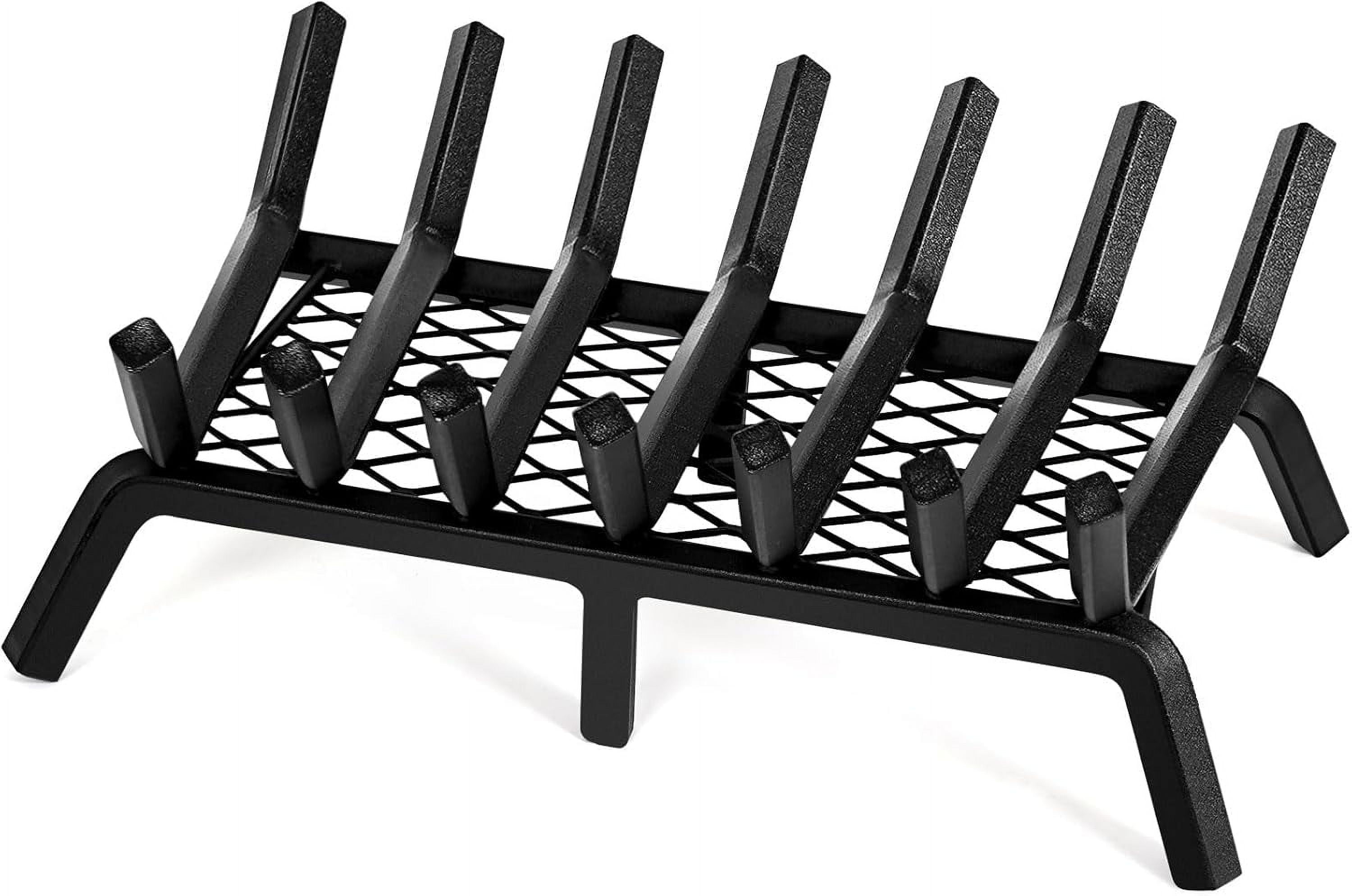 Fireplace Grates with Ember Retainer- 21 Inch Fireplace Log Grate Heavy ...