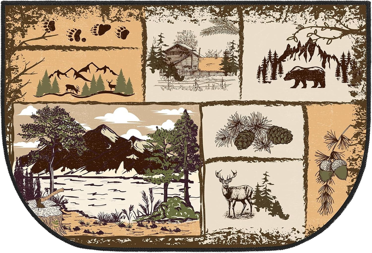 Fireplace Hearth Rug Fireplace Mats Cabin Southwestern Fireproof Fire ...