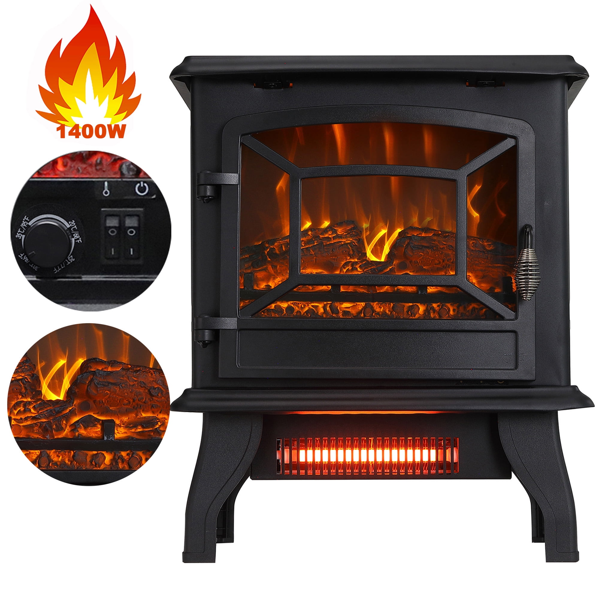 Fireplace Heaters for Inside, Seizeen 1400W Portable Space Heater, 17 ...