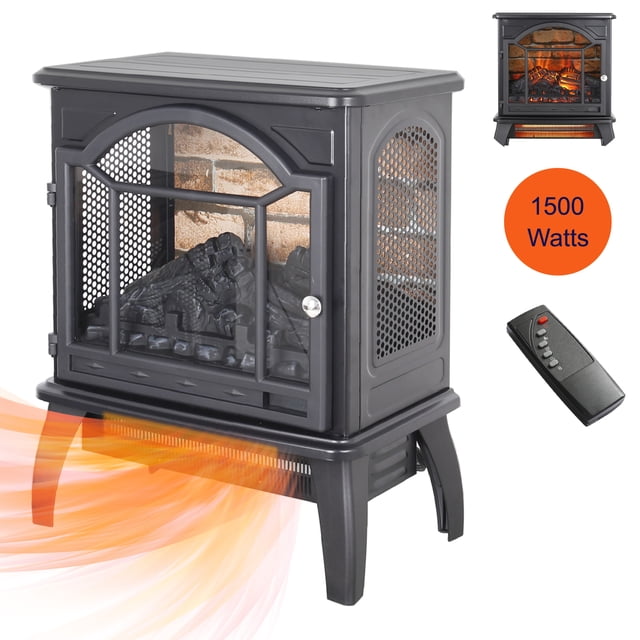 Seizeen 1500W Portable Electric Fireplace Heater, 18'' with Remote, 64F ...