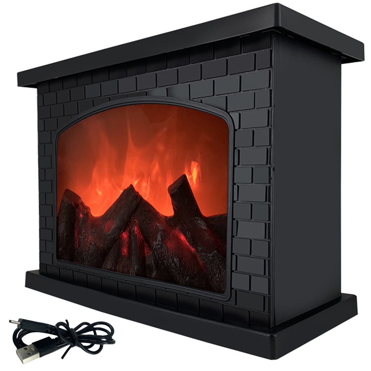 Fireplace Lantern Simulation Log Fire Place Lantern USB or Battery ...