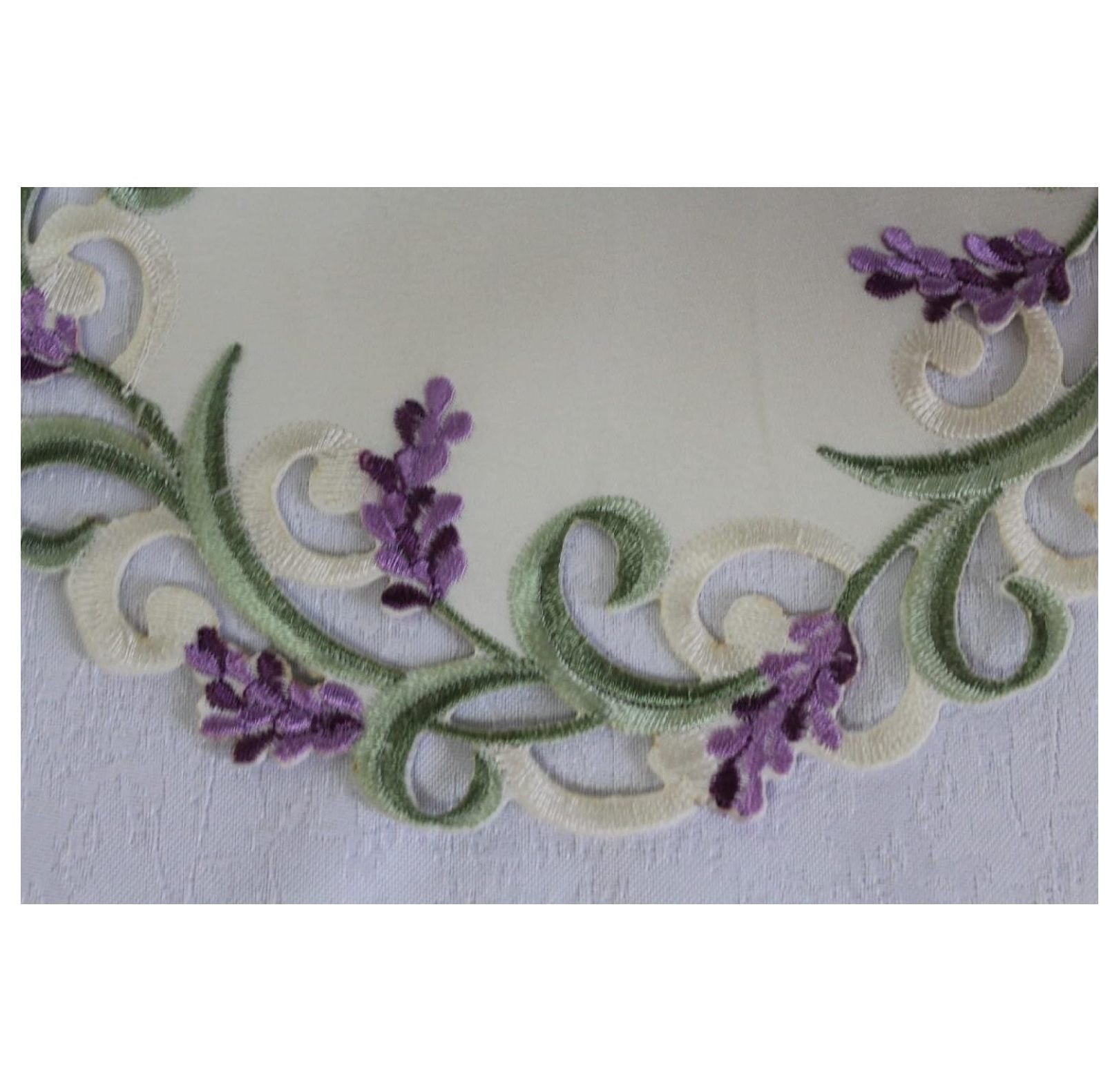 Fireplace Mantel Runner with Purple Lavender Lilac Flowers on Antique ...