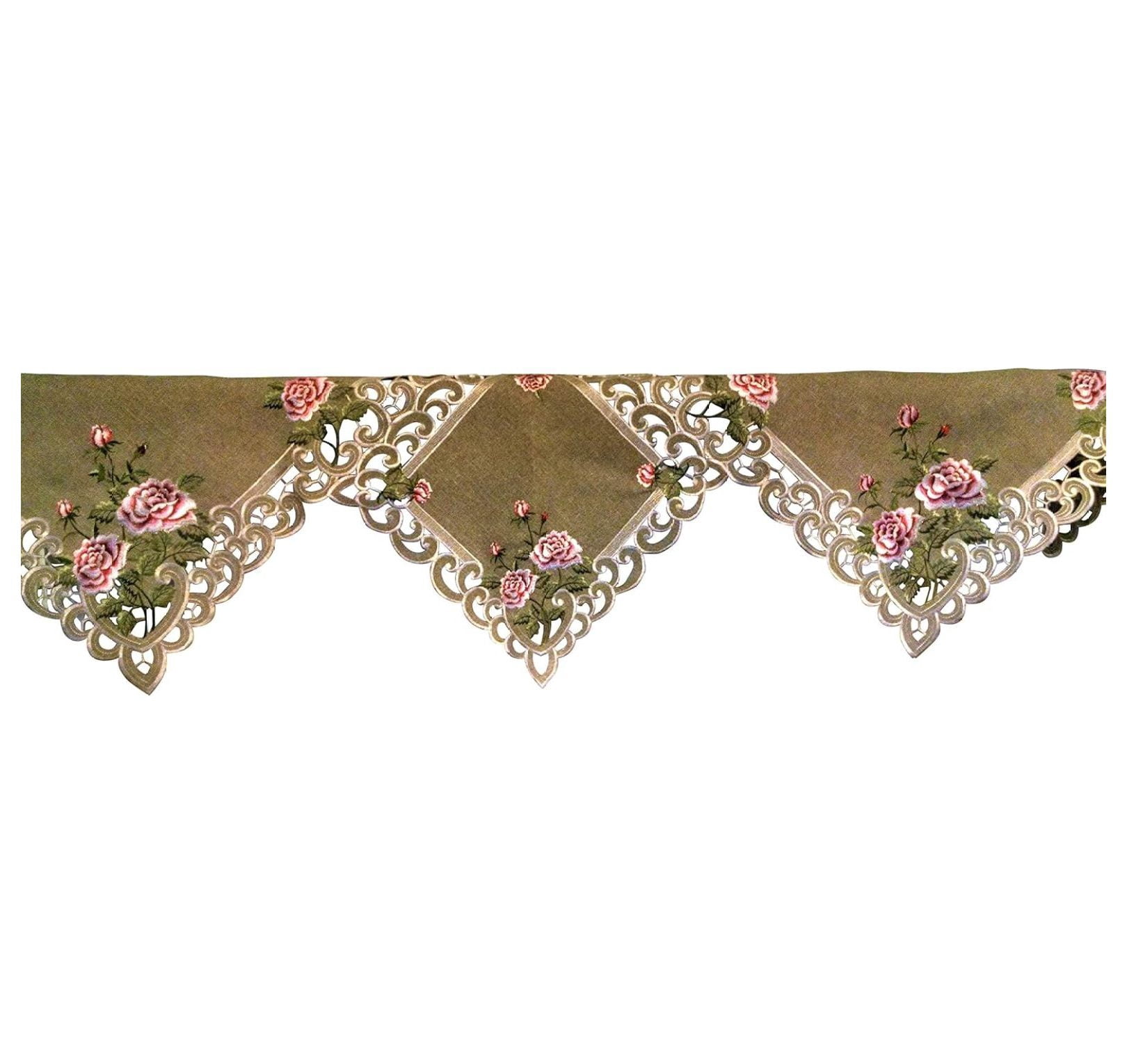 Fireplace Mantel Runner with a Rose and Sage Green Burlap Linen ...