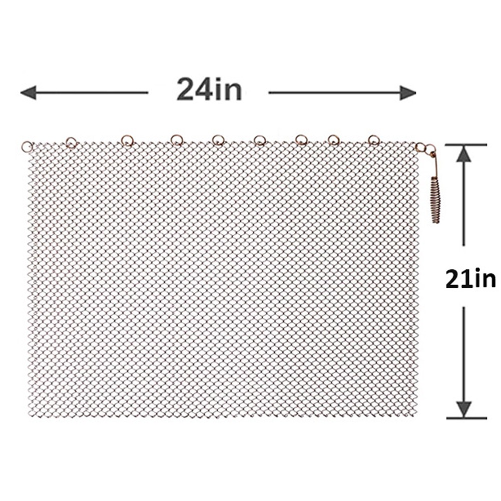 Fireplace Mesh Screen Curtain , Two 24\\\\\\\" Wide Panels, Metallic ...