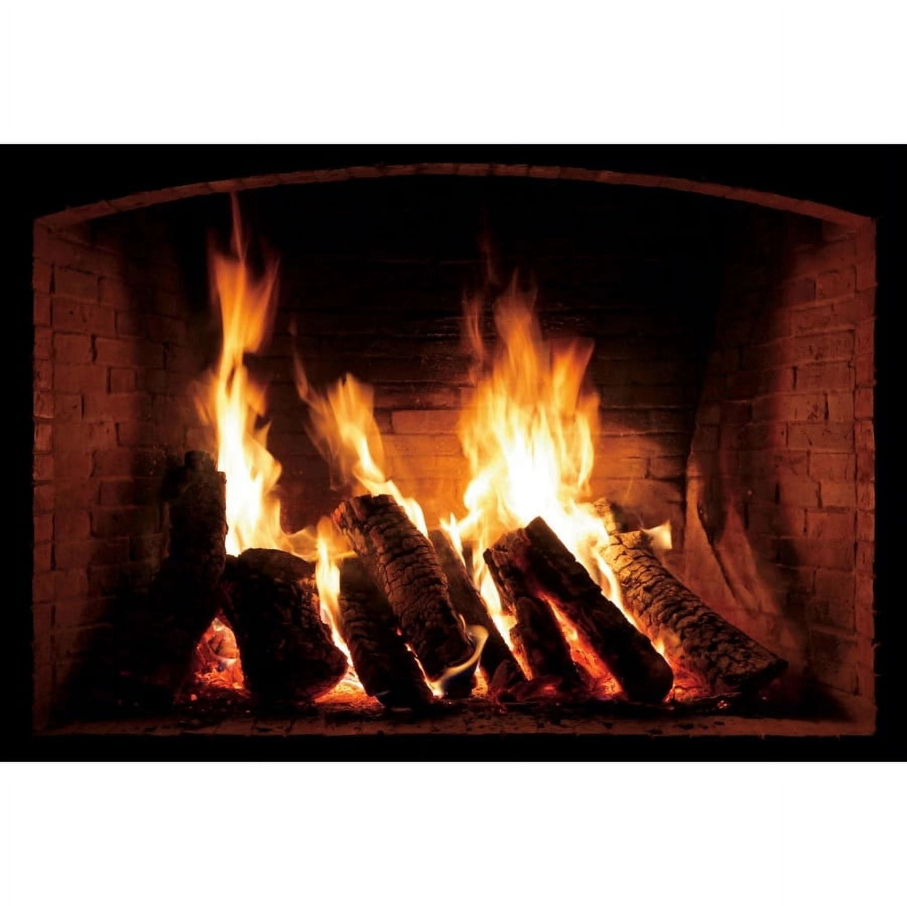 Fireplace Photo Backdrop Burning Fire Gray White Brick Wall Poster ...