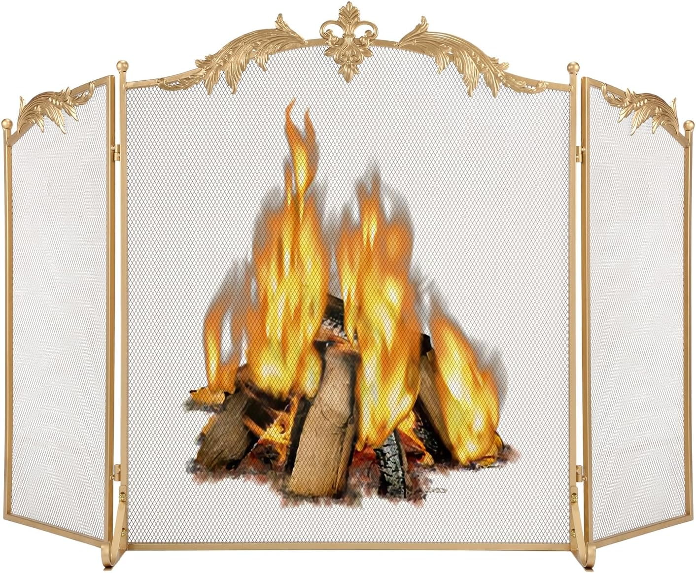 Fireplace Screen 3 Panel Folding Fireplace Screens 50.4 x 32.3 Inch ...