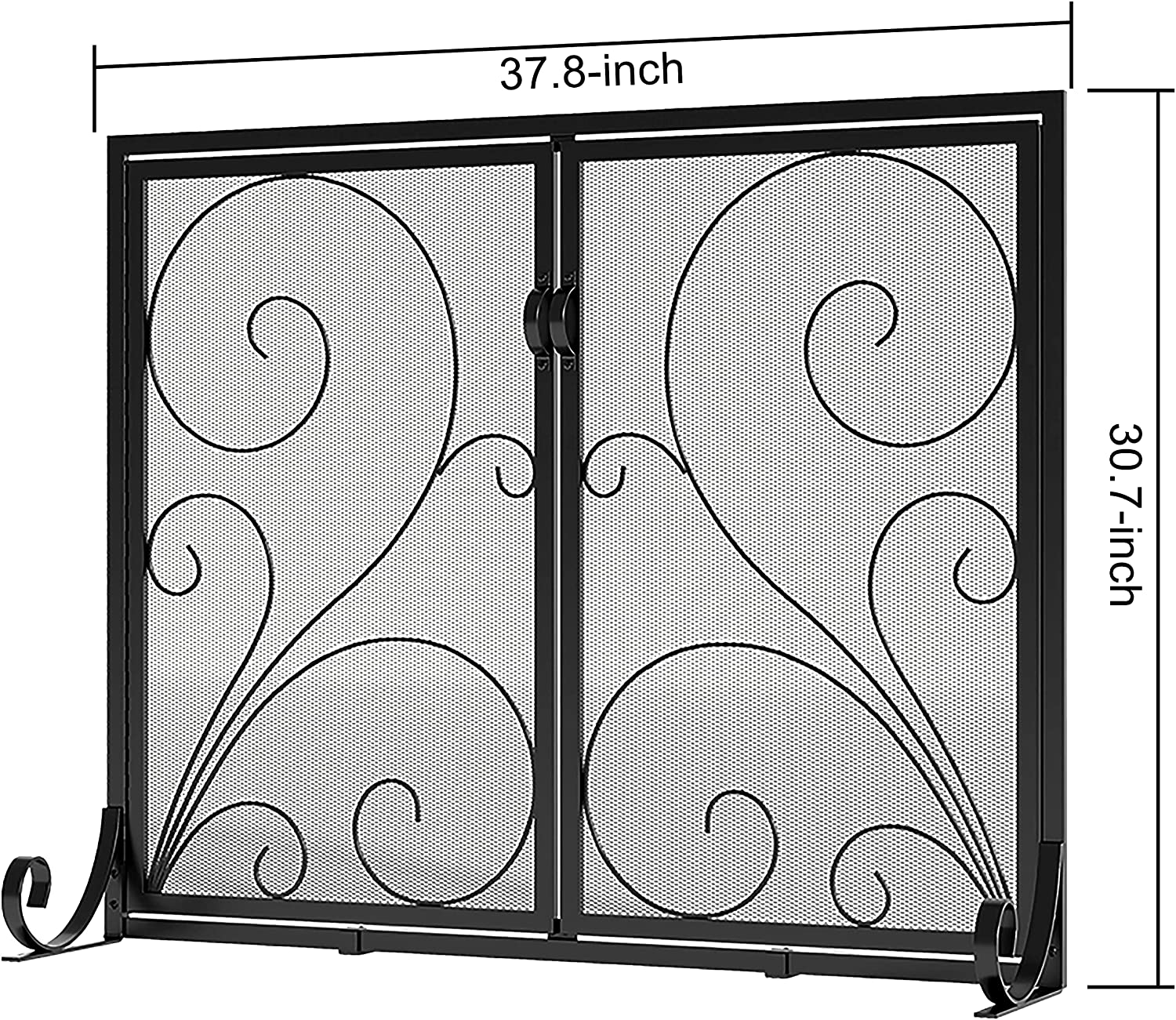 Fireplace Screen with Doors, Handcrafted Solid Steel, Heavy Duty Metal ...