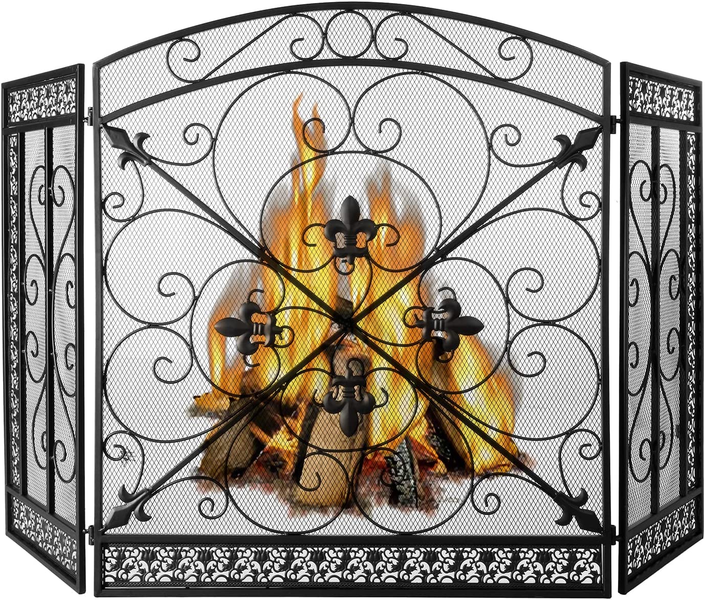 Fireplace Screens 3 Panel Fireplace Screen for Fireplace 52.4 x 31inch ...