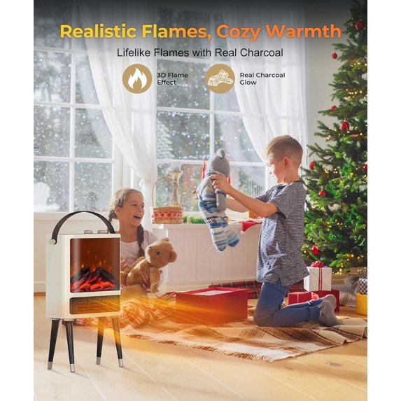 Fireplace Space for Indoor Use, Small Portable with Realistic 3D LED ...