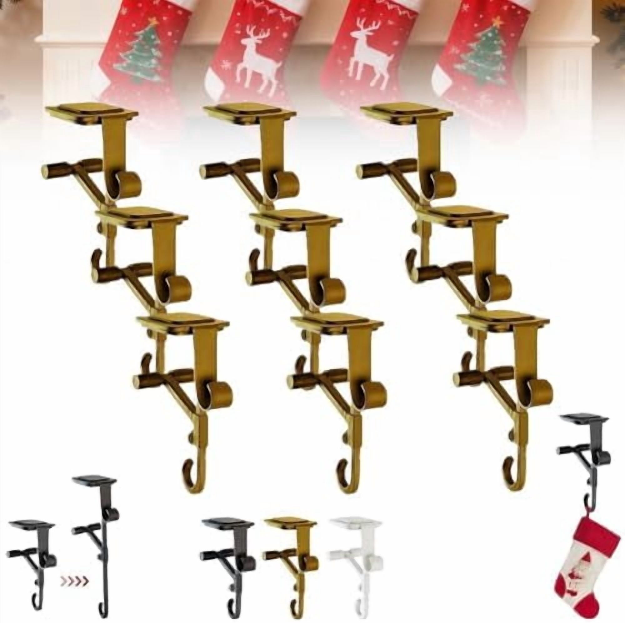 Fireplace Stocking and Garland Hanger, Heavy Duty 2 in 1 Mantel Holders ...