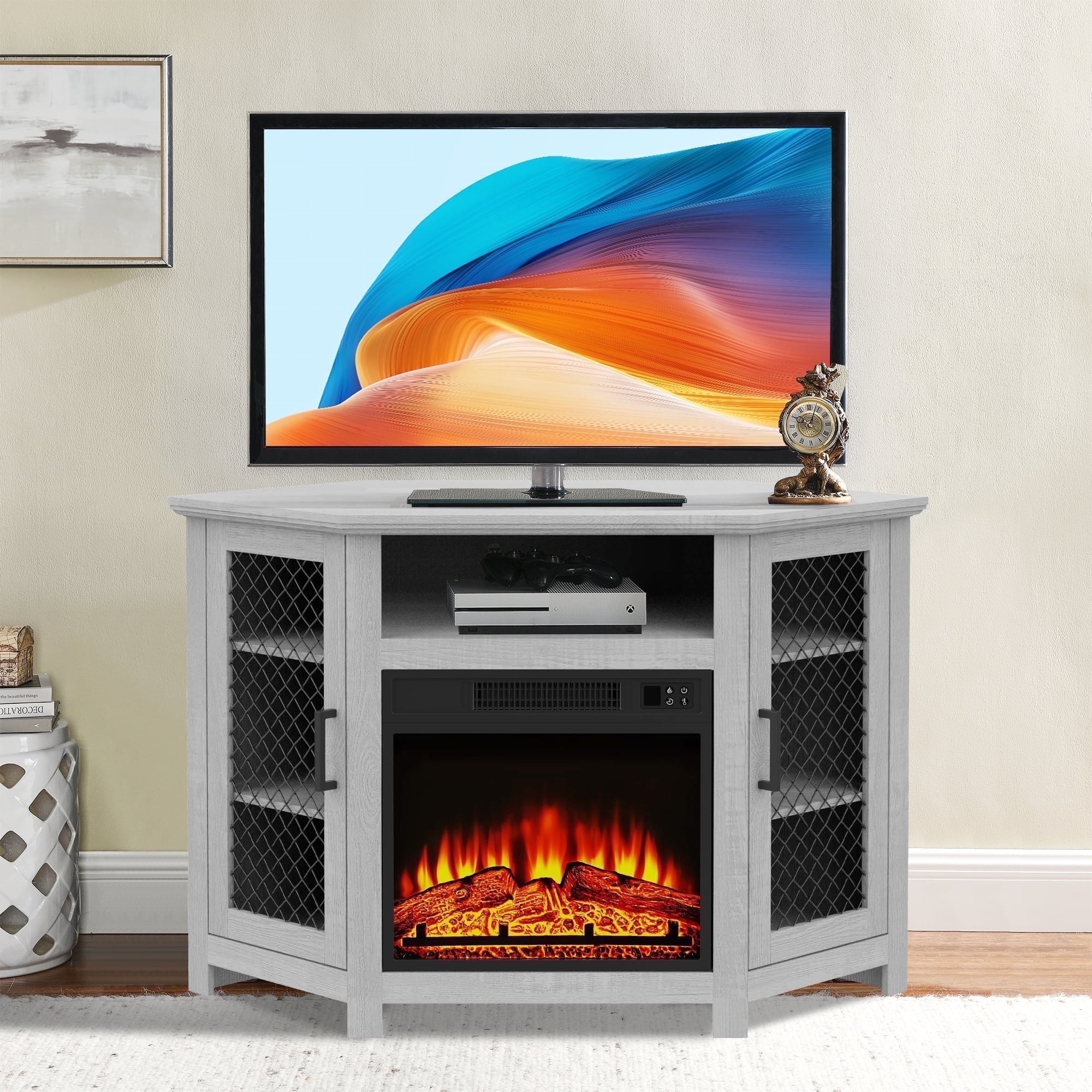 Fireplace TV Stand,47 Inch Electric TV Stand with Fireplace Rustic ...
