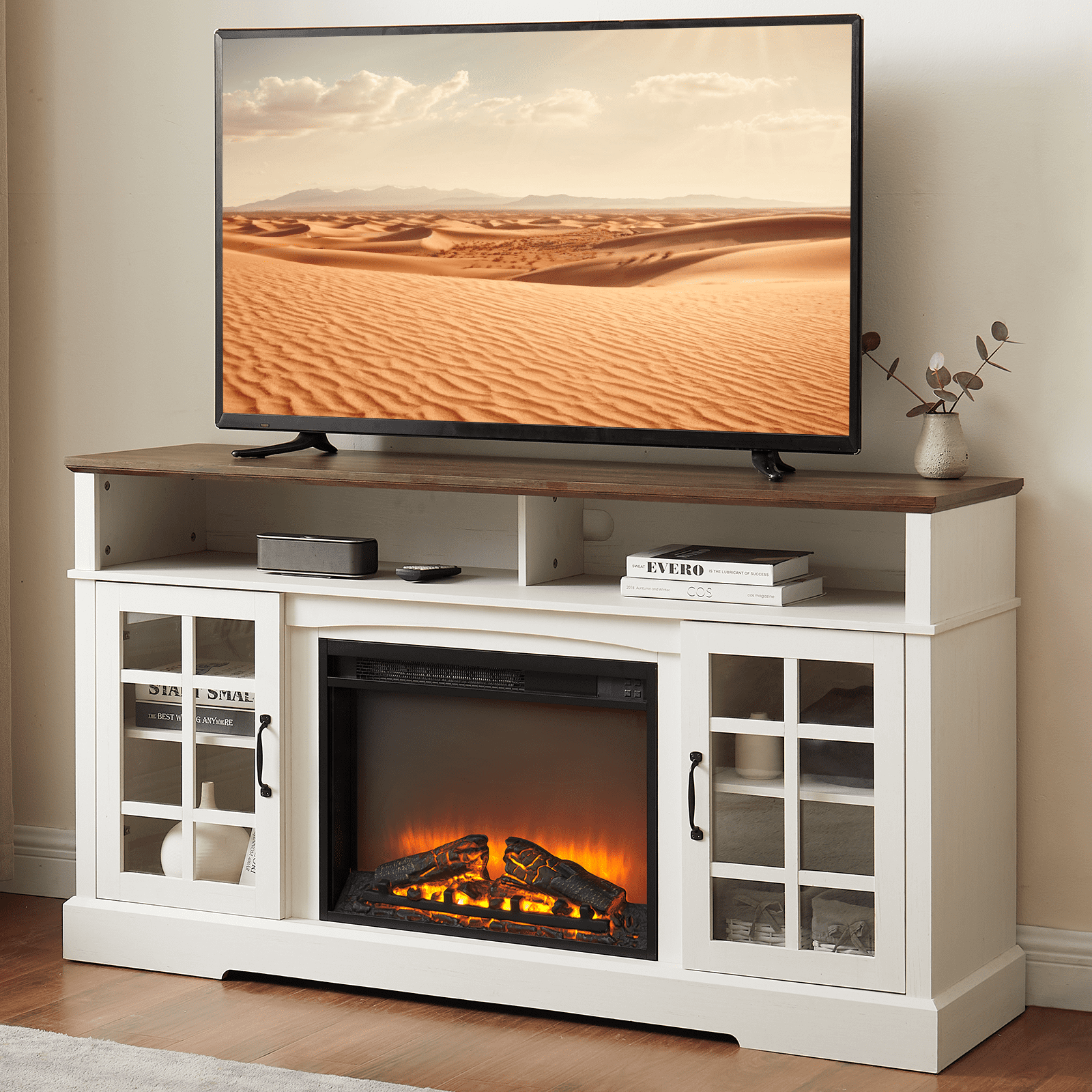 Fireplace TV Stand, Fits up to 65" TV, Entertainment Center with ...