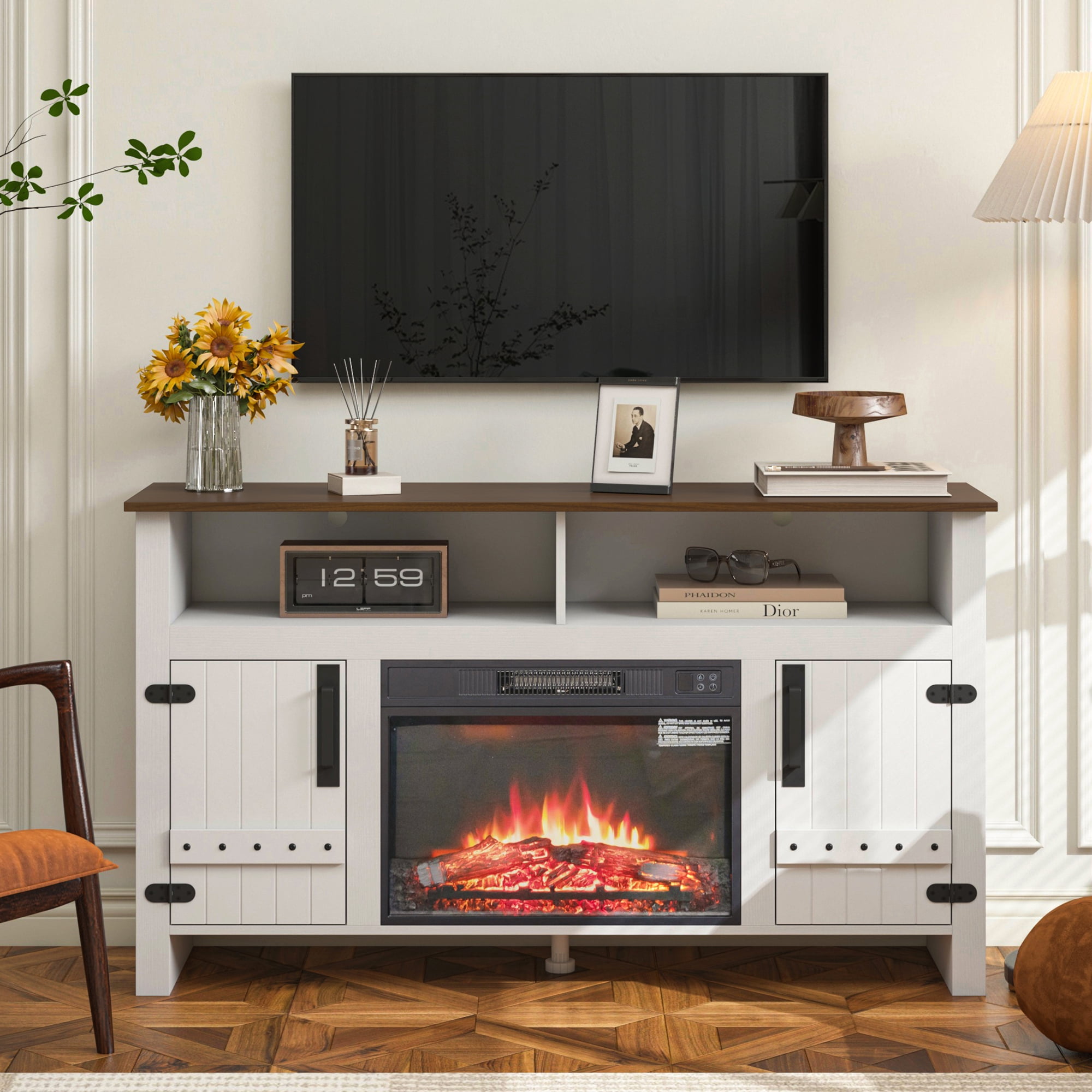 Fireplace TV Stand for TVs Up To 60" With 23" Detachable Electric ...