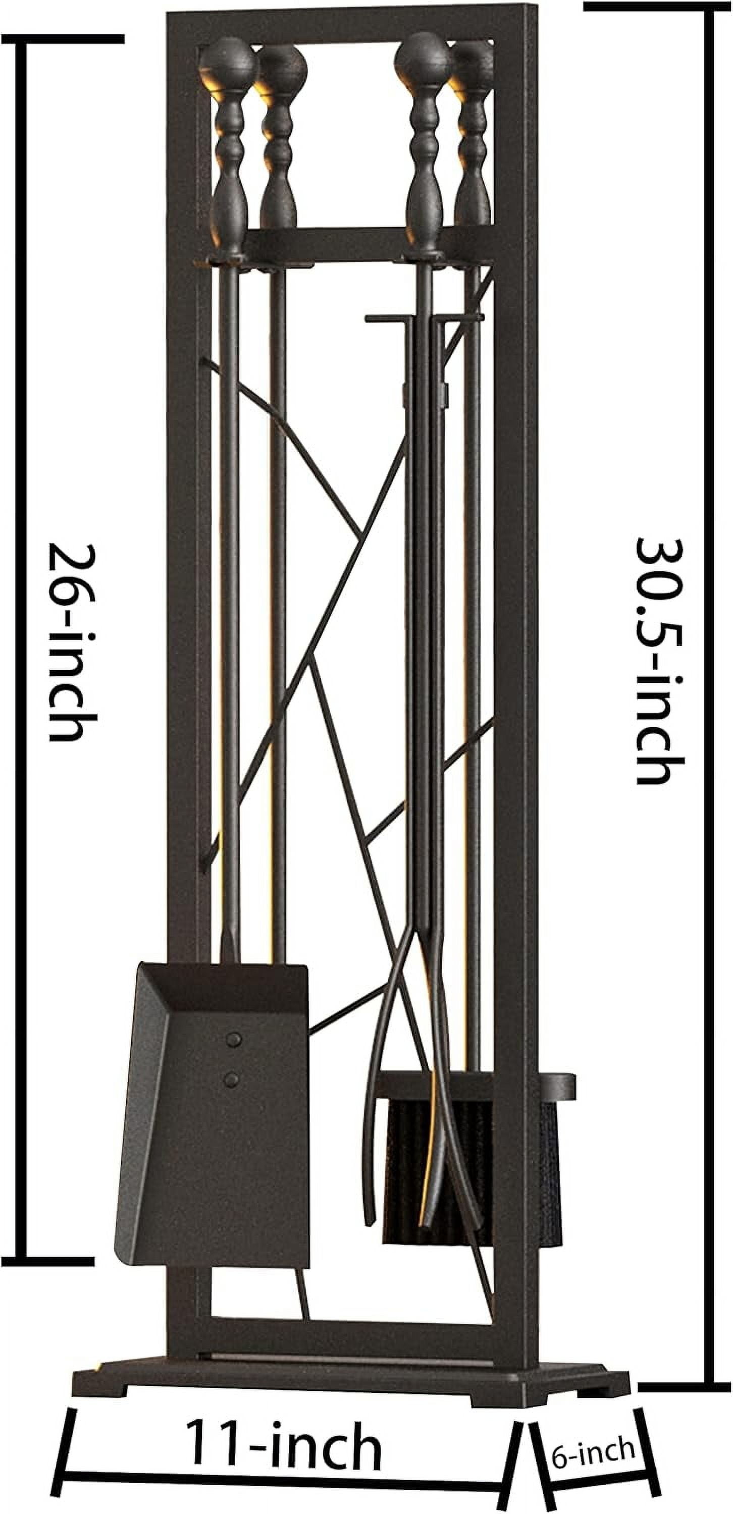 Fireplace Tools, 5 Pieces Fireside Accessories Fire Kit Set, Stand ...