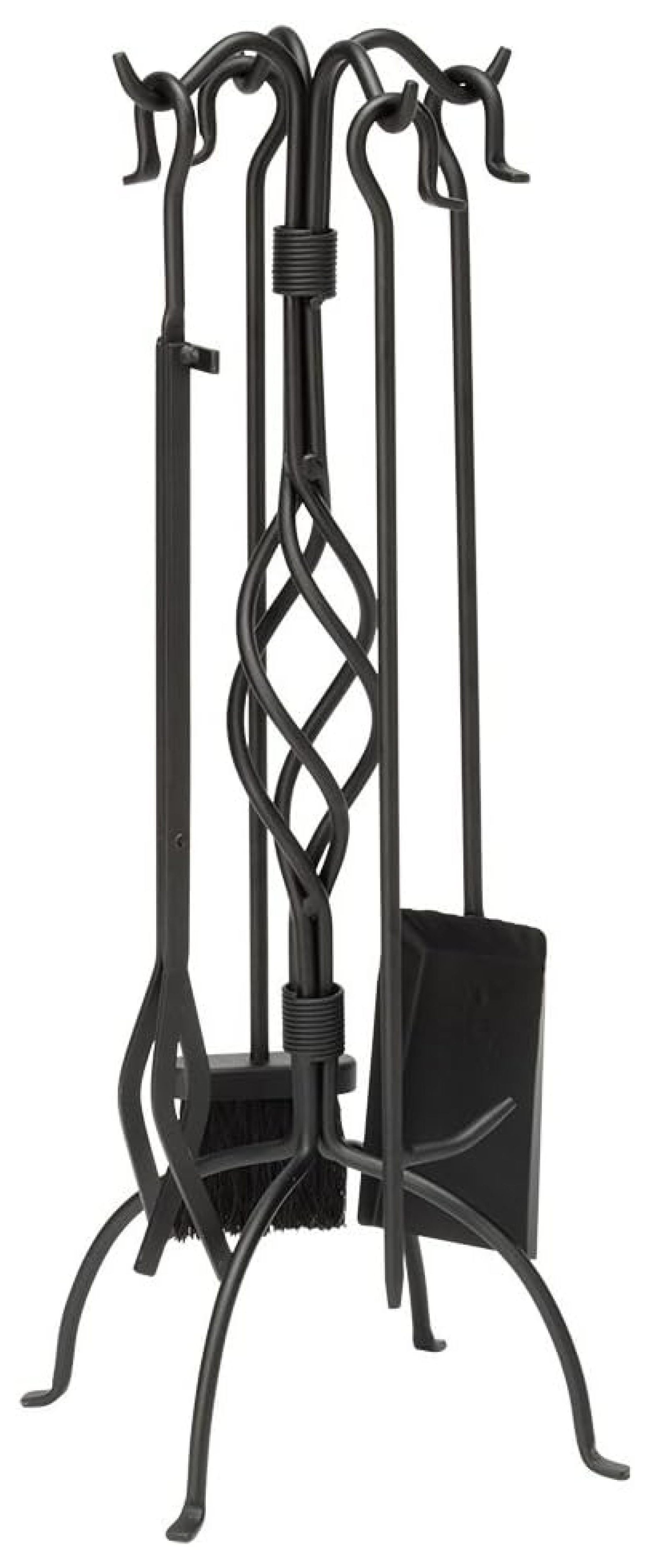 Fireplace Tools Set 5 Piece, Black Wrought Iron Fireplace Accessories ...